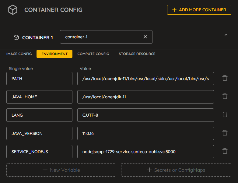 Multiple container services and call internal/external endpoints - Sunteco Cloud documentation